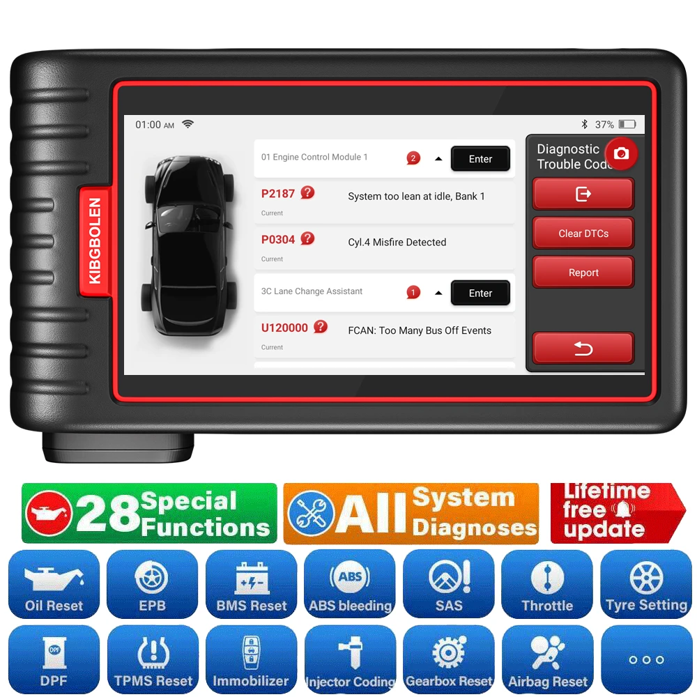 Kingbolen S6 Obd2 Scanner Professional Full System Obd2 Diagnostic Tool ...