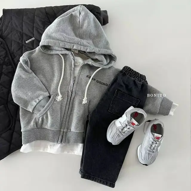 Felpa Casual Per Bambini Felpa Con Cappuccio E Zip Per Bambini - Unisex ...