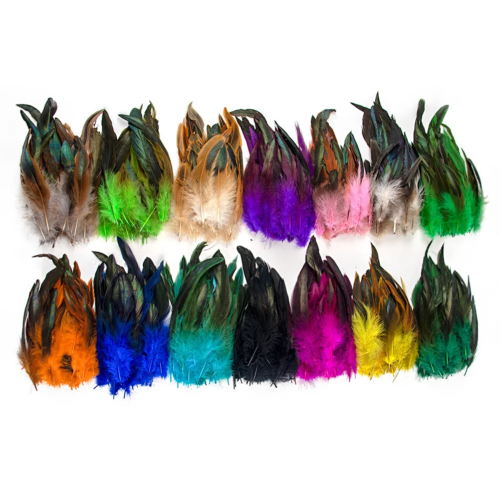 50-100PCS-Natural-Rooster-Tail-Feathers-13-18cm-Chicken-Plumes-Black ...
