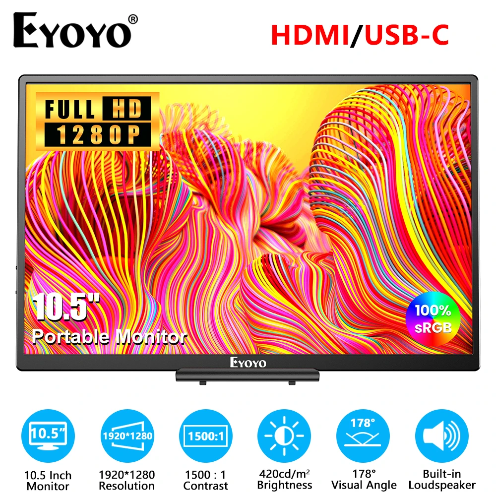 Eyoyo-10-5-Inch-External-Portable-Monitor-for-Laptop-PC-Phone-Xbox-PS4 ...