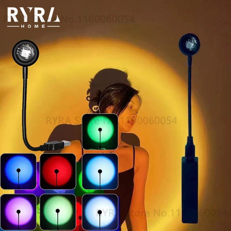 L-mpara-de-puesta-de-sol-USB-LED-Rainbow-Dawn-iluminaci-n-de-mesa-l ...