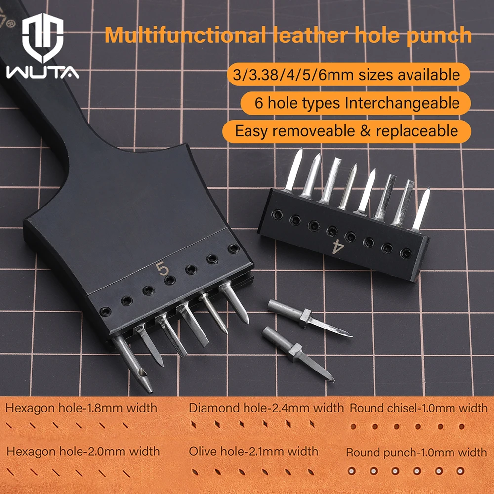 WUTA-Leather-Hole-Punch-Round-Pricking-Iron-Stitching-Punching-Chisel-Multifunctional ...