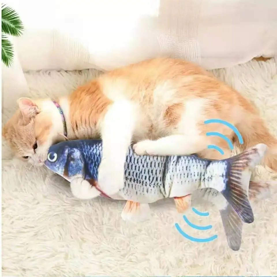 Cat-USB-Charger-Toy-Fish-Interactive-Electric-floppy-Fish-Cat-toy ...