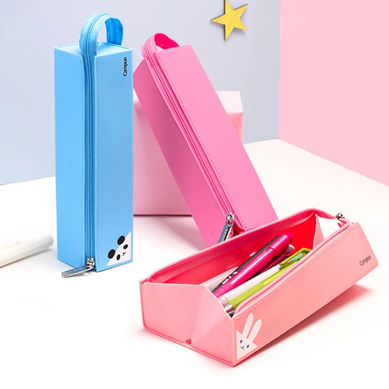 Solid Color Pencil Case Kawaii Animals Large Capacity Pen Case Kokuyo ...