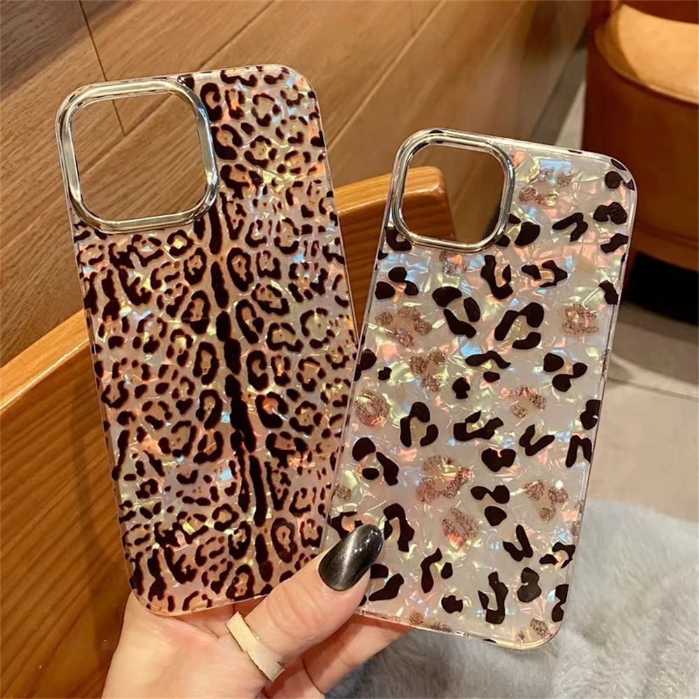 Luxury-Leopard-Aurora-Shell-Pattern-Case-For-iPhone-16-15-14-13-12-11 ...