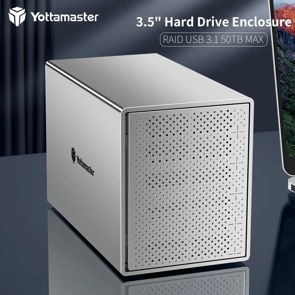 Yottamaster 외장형 하드 드라이브 인클로저, PS500C3 5BAY HDD, SSD, 2.5 인치, 3.5 인치, USB3.1 에서 SATA, 6Gbps, 최대 ...