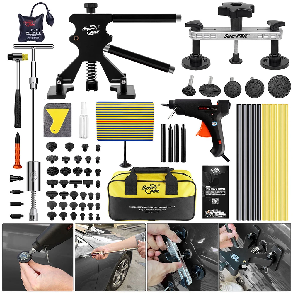 Super Pdr Car Dent Repair Puller Kits Metal T Dent Hand Tools Paintless ...