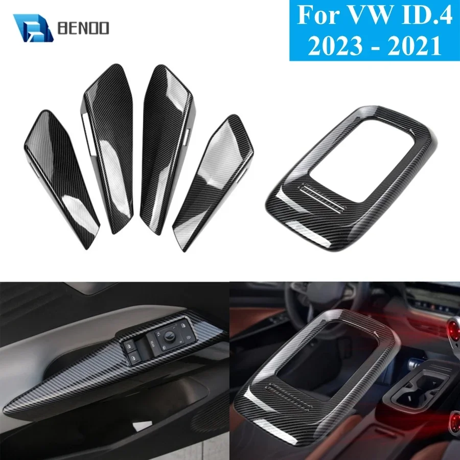 For-VW-ID-4-2023-2021-Carbonfiber-Style-Door-Handle-Armrest-Trim-Center ...