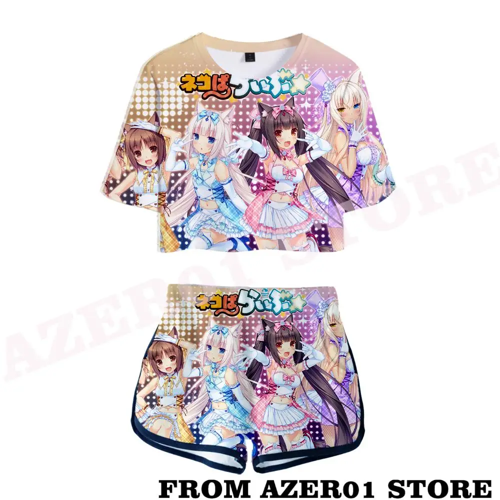 Nekopara-Vanilla-Chocola-Merch-T-shirt-Tee-Sets-Summer-Sets-Short-Tops ...