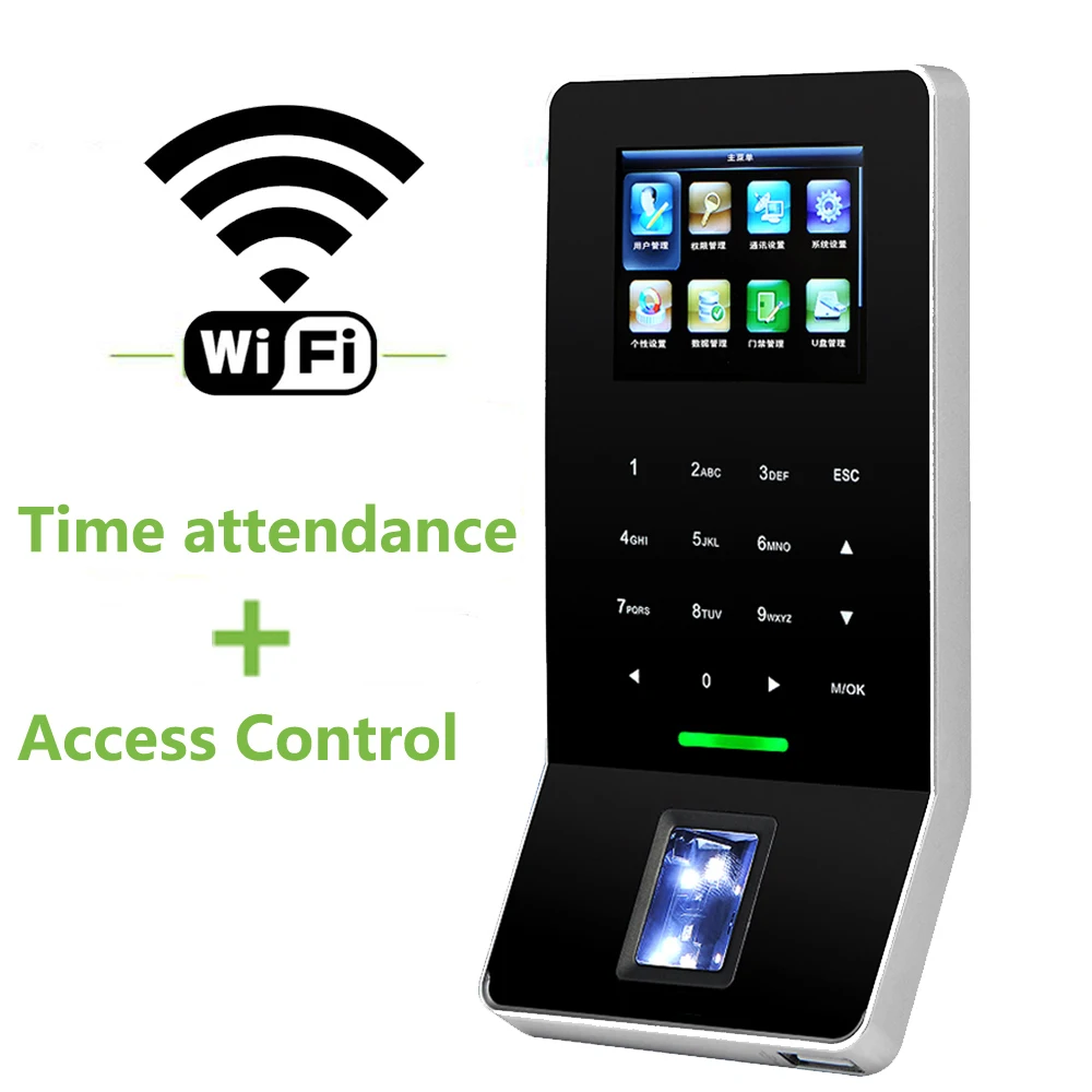 ZK F28 2.4 inch LCD Biometric WIFI Fingerprint Access Control Time ...