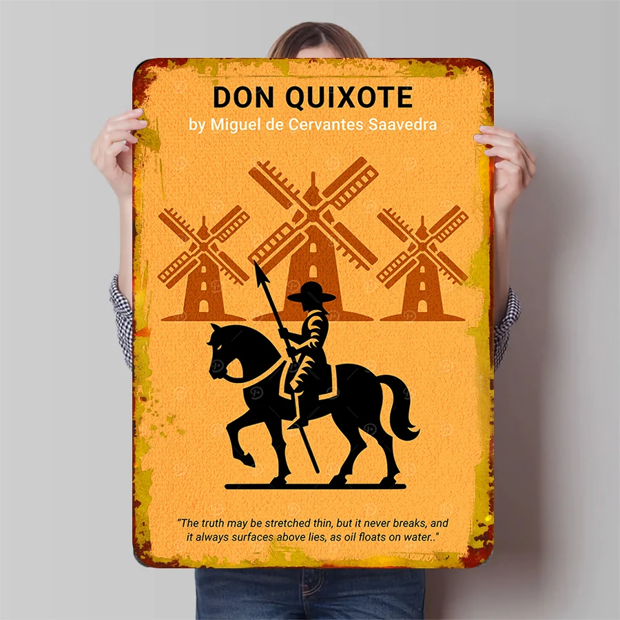 Don Quixote Miguel de Cervantes Classic Literature Iron Wall Art Decor ...