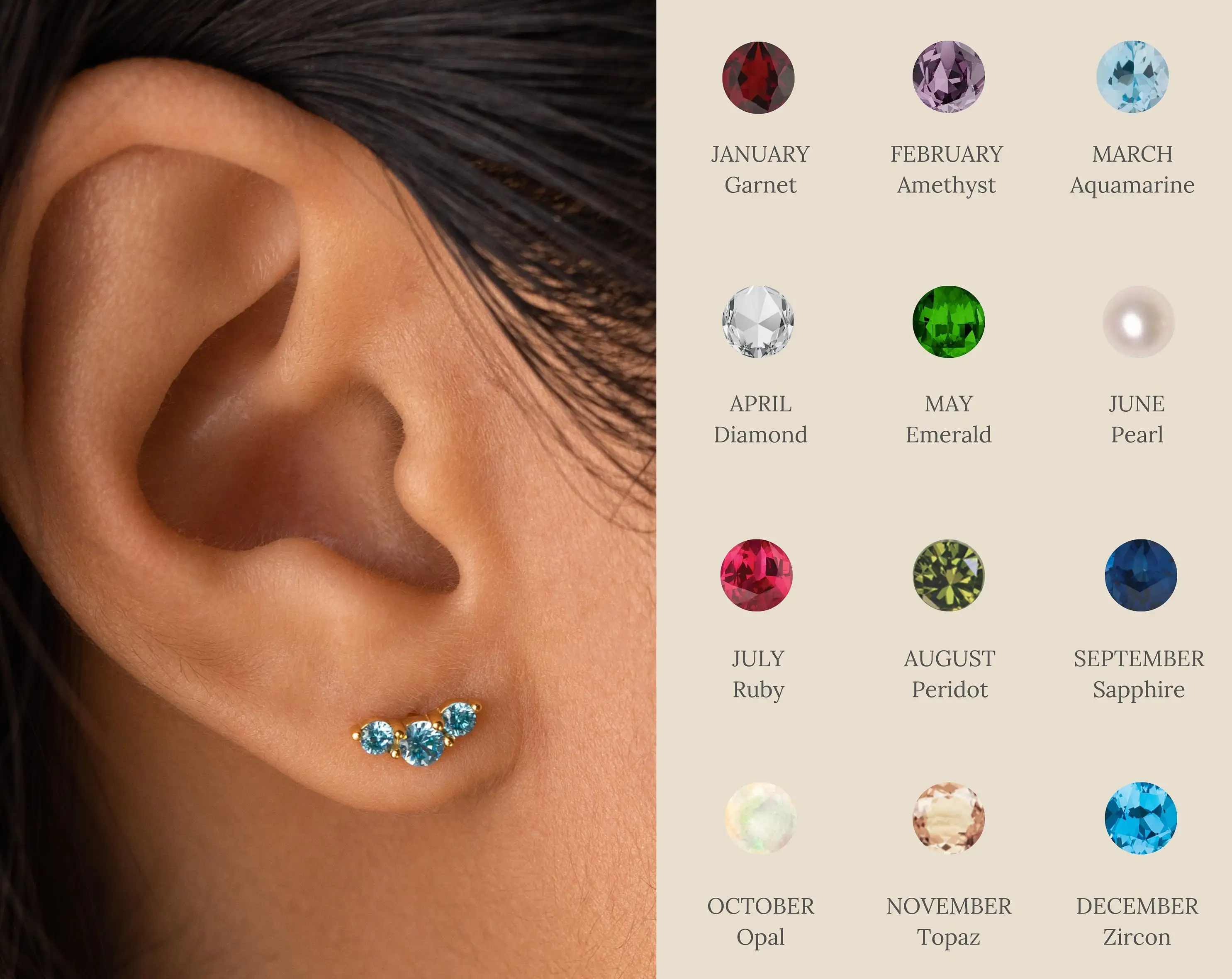 Custom birthstone earrings store