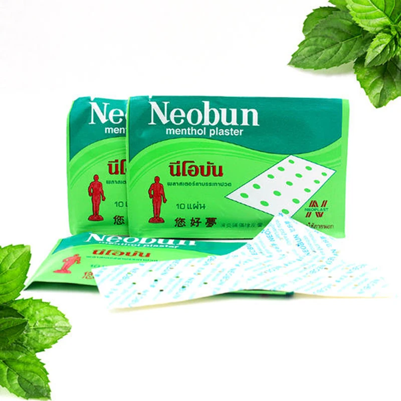 10pcs-Menthol-Plaster-Thailand-Neobun-Pain-Relief-Patch-Treatment ...