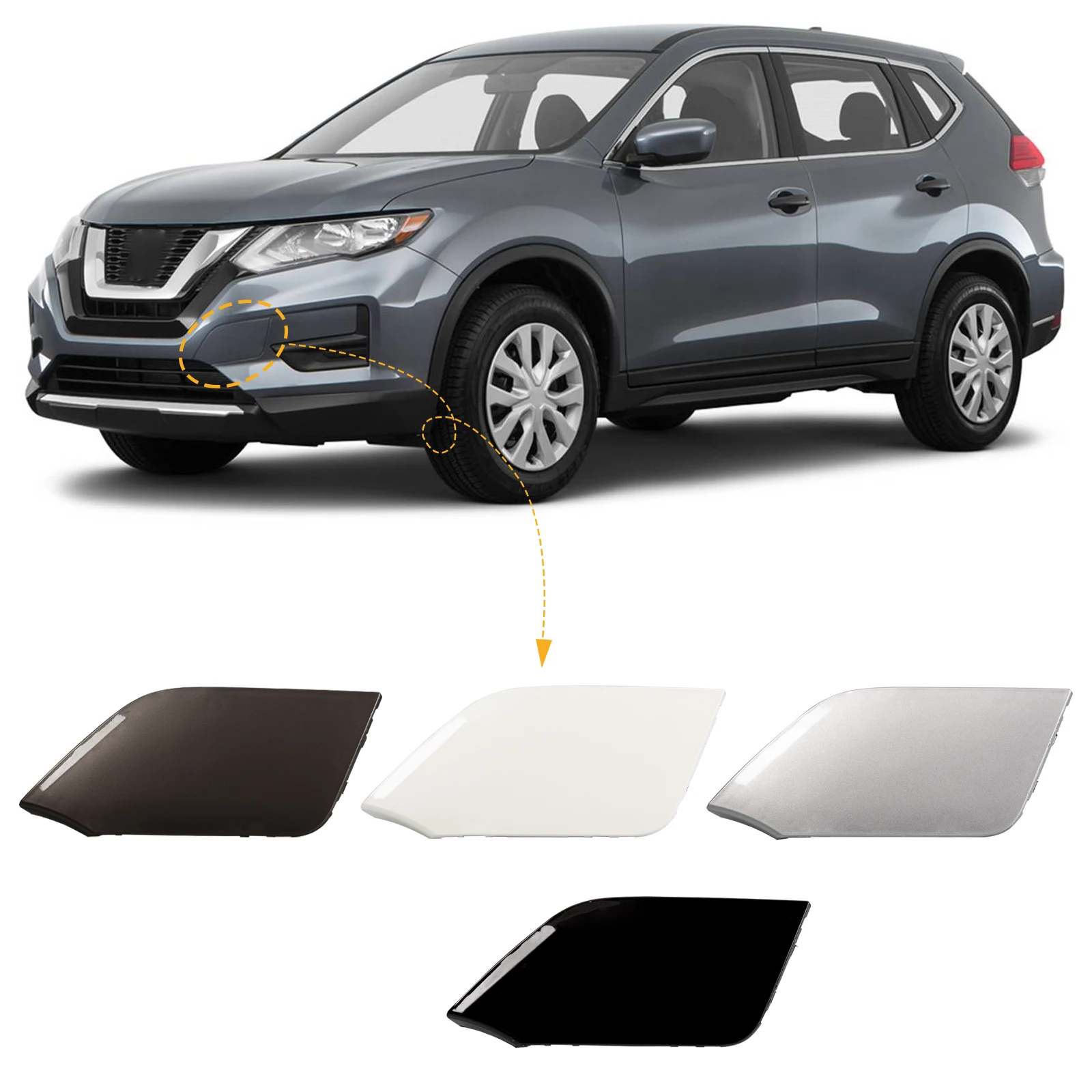 Front-Bumper-Tow-Hook-Cap-Towing-Eye-Cover-For-Nissan-X-Trail-T32-Rogue ...