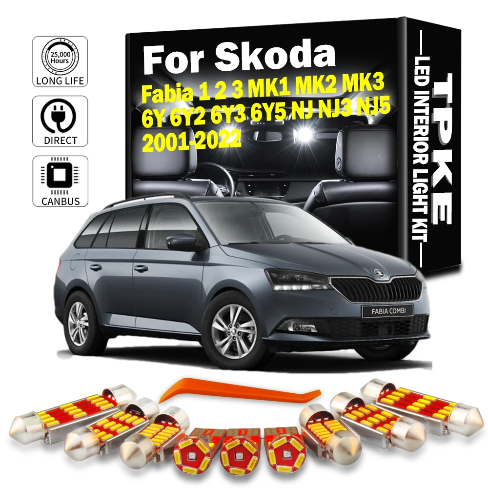 TPKE Interior LED Light Kit For Skoda Fabia 1 2 3 MK1 MK2 MK3 6Y 6Y2 ...