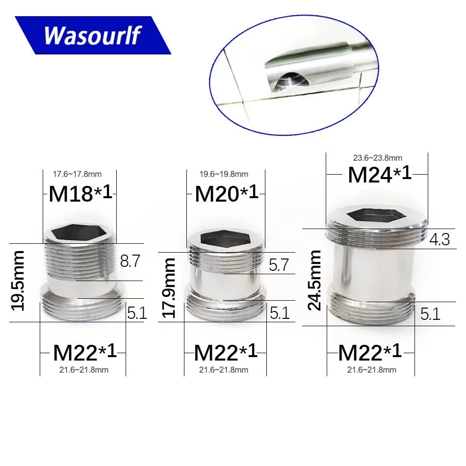WASOURLF-adattatore-M18-M20-M22-trasferimento-filettatura-maschio-M22 ...