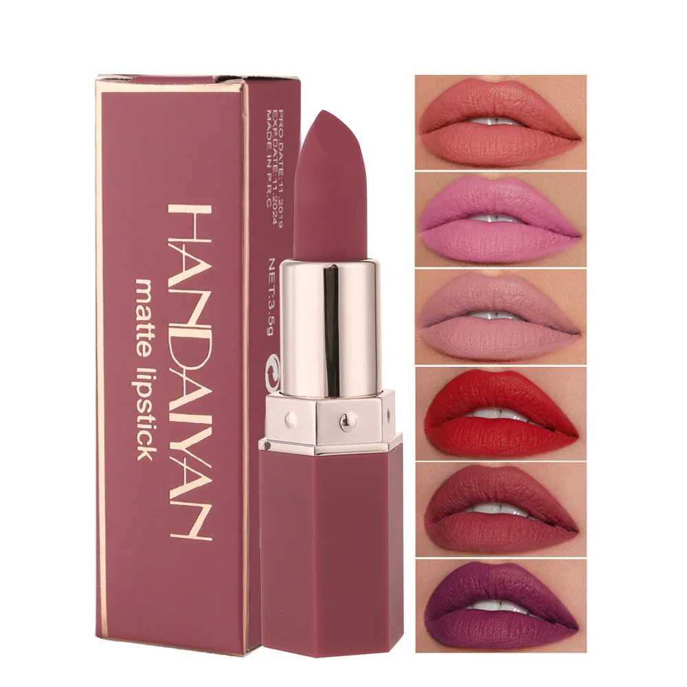 HANDAIYAN-6-Colors-Matte-Lipstick-Beauty-Lip-Gloss-LippenstiftTinted ...