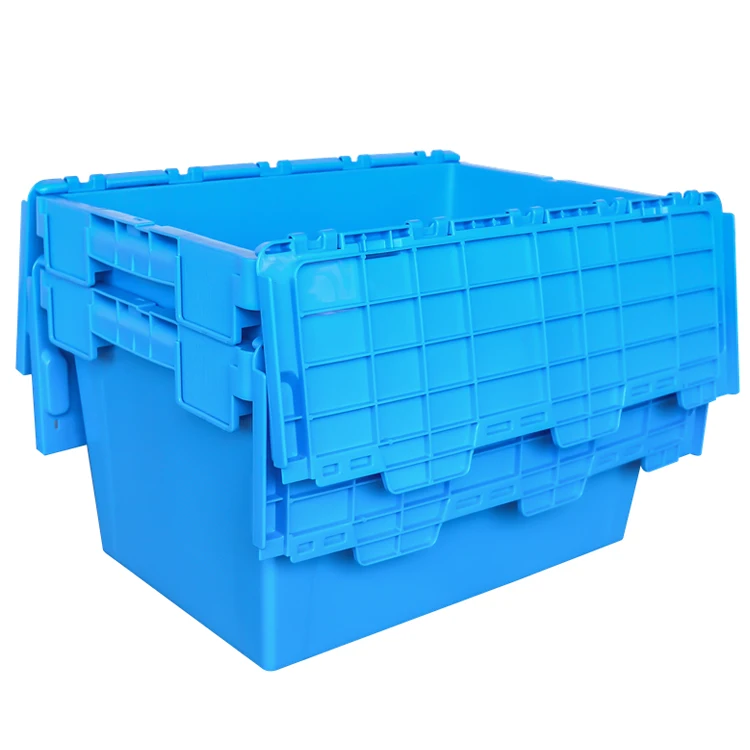 Stackable-Nesting-Plastic-Crate-Nestable-Storage-Crates-with-Lid-PP ...