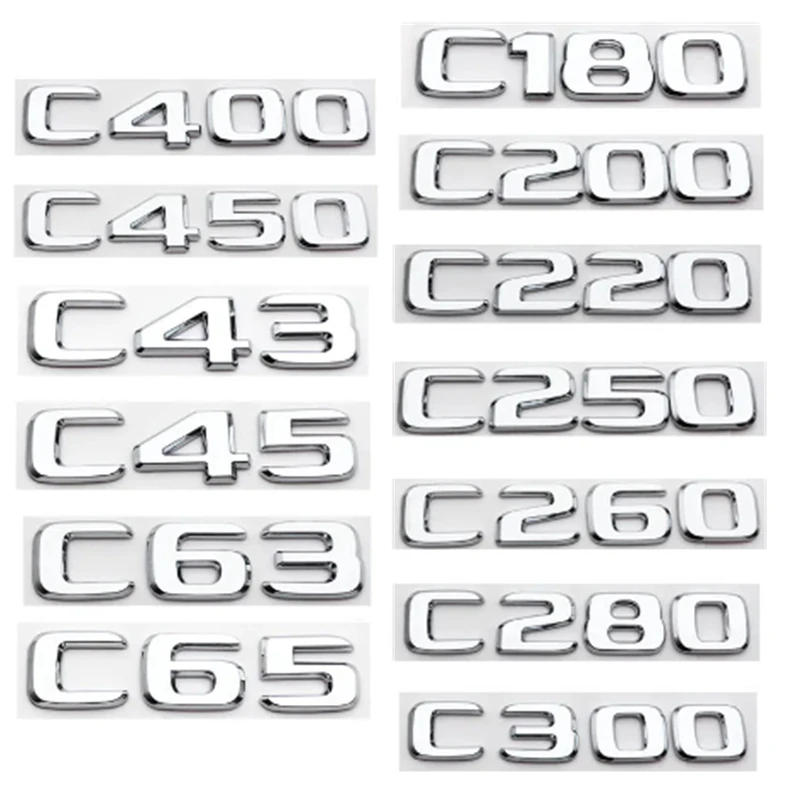 for-W203-W204-C-Class-Trunk-Rear-Emblem-Badge-Chrome-Letters-C200-C220 ...