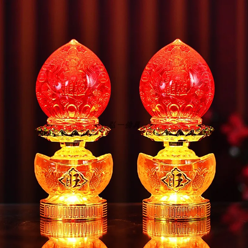 God of Wealth Lamp Electric Candlestick Supply Buddha Led Light Eternal ...