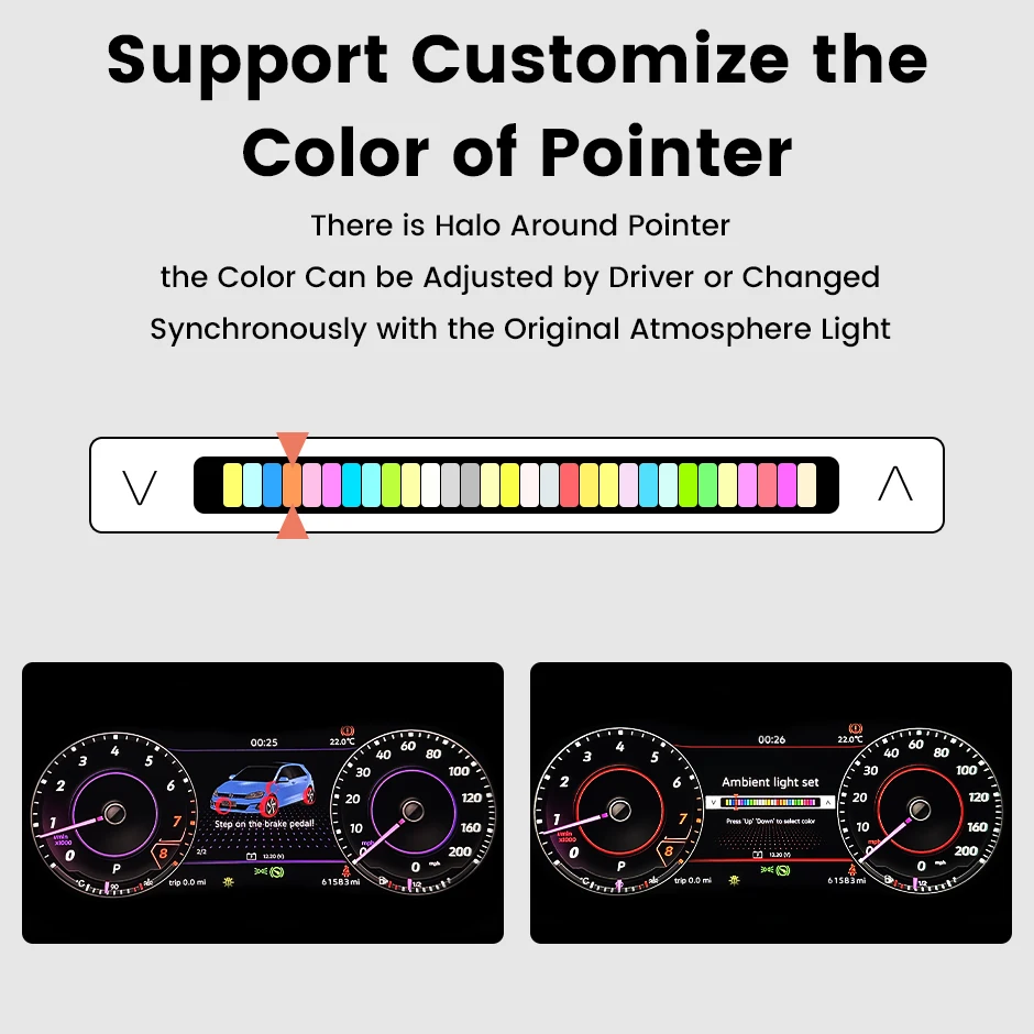 12.5 Inch Digital Dashboard Monitor for Volkswagen Golf 6/7 and Golf ...