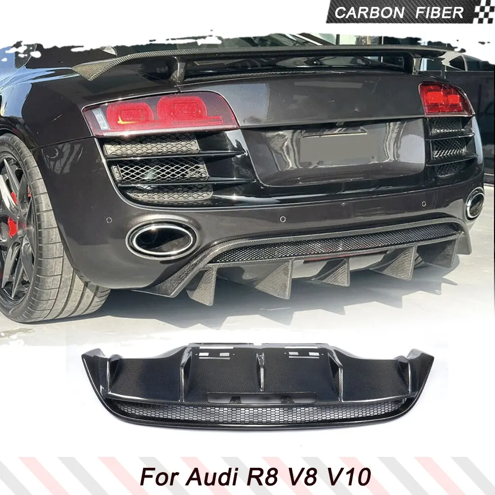 Carbon-Fiber-Rear-Diffuser-fits-for-Audi-R8-V8-V10-2-Door-2008-2015 ...