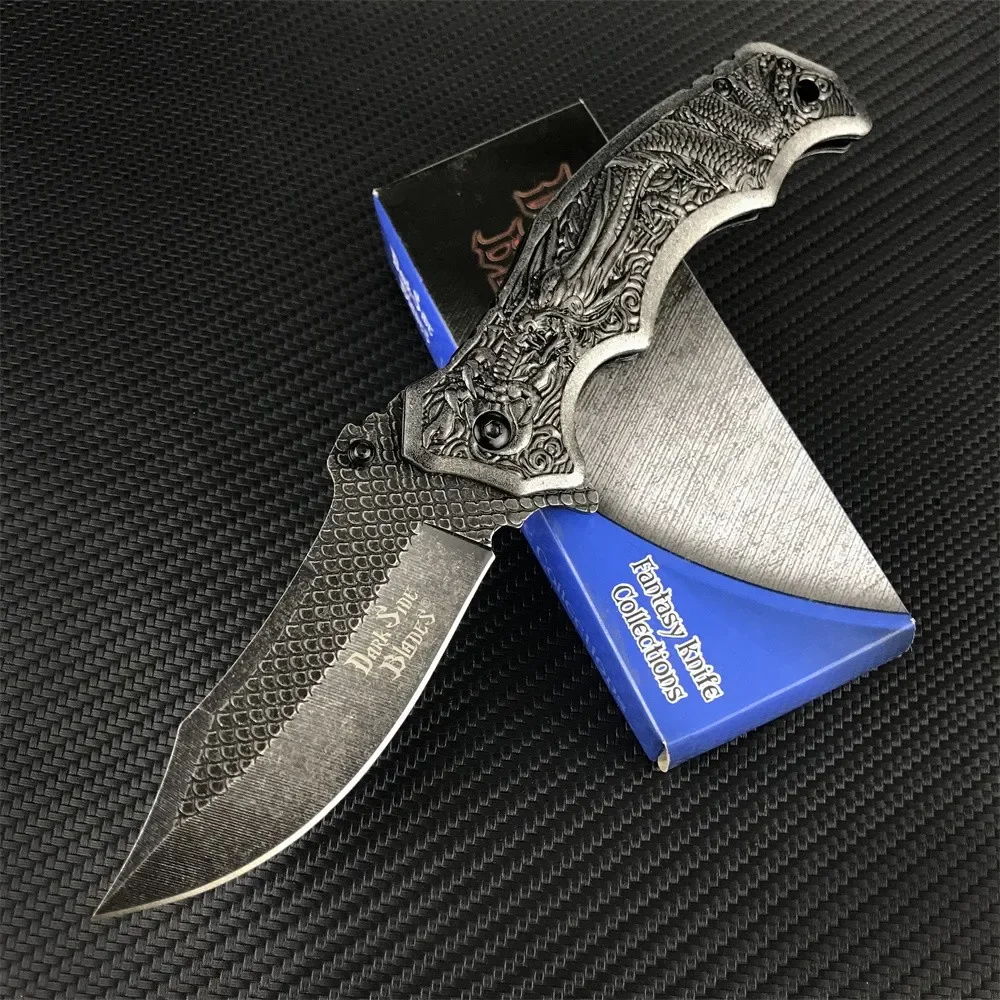 Tactical-Dragon-Pattern-Flipper-Assisted-Folding-Pocket-Knife-5Cr13Mov ...
