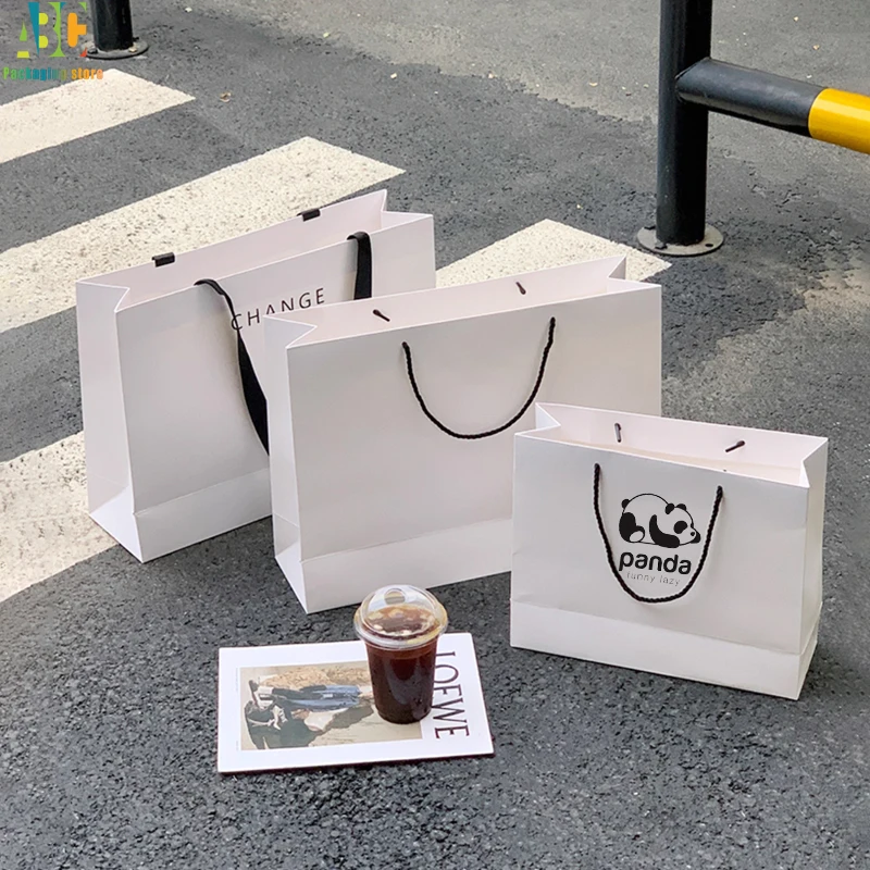 High Quality Customized White Handbag Portable Shopping Gift Package ...