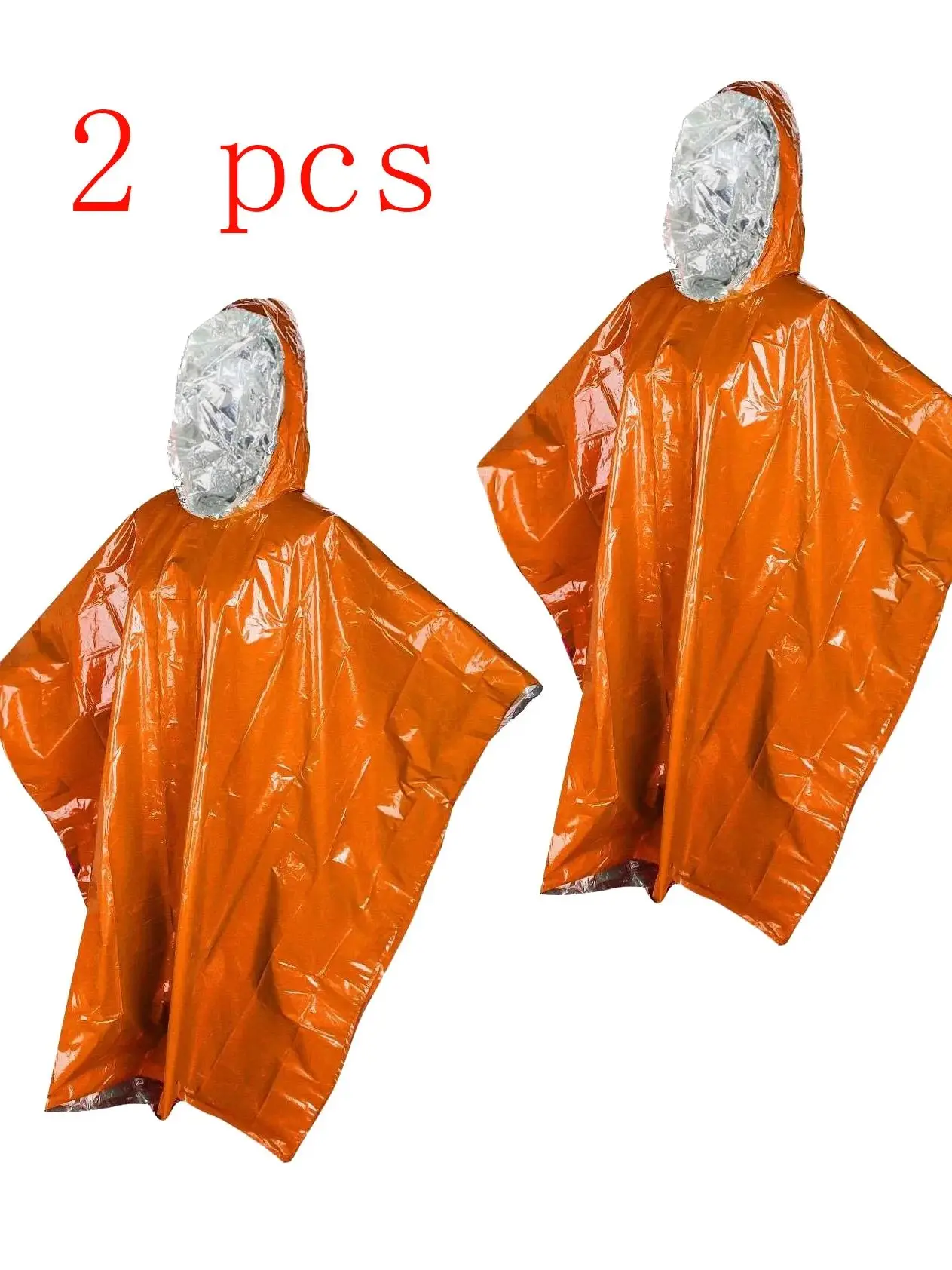 Emergency Survival Rain Poncho Thermal Survival Space Blanket Thermal ...