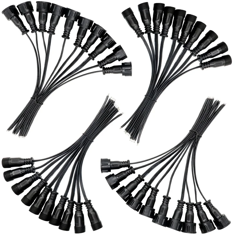 s XConnect Raywu Type 20 Pair 3 Core BLACK Waterproof Pigtail Flat Wire ...
