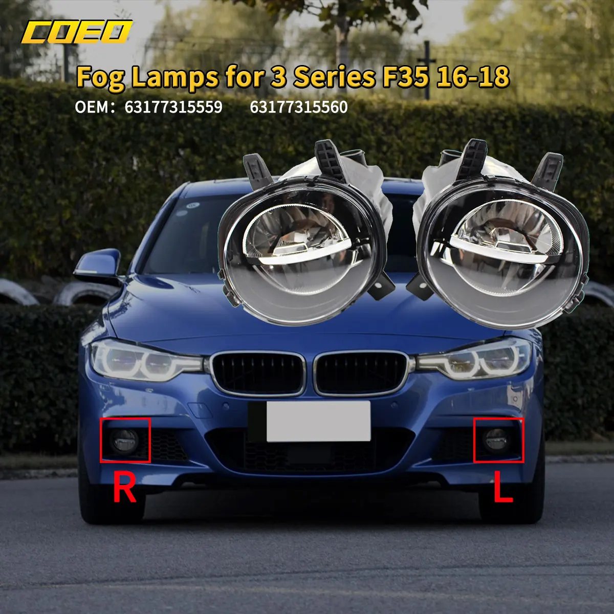 Auto-Front-Bumper-Fog-Light-Assembly-For-BMW-3-Series-F35-2016-2019-GT ...