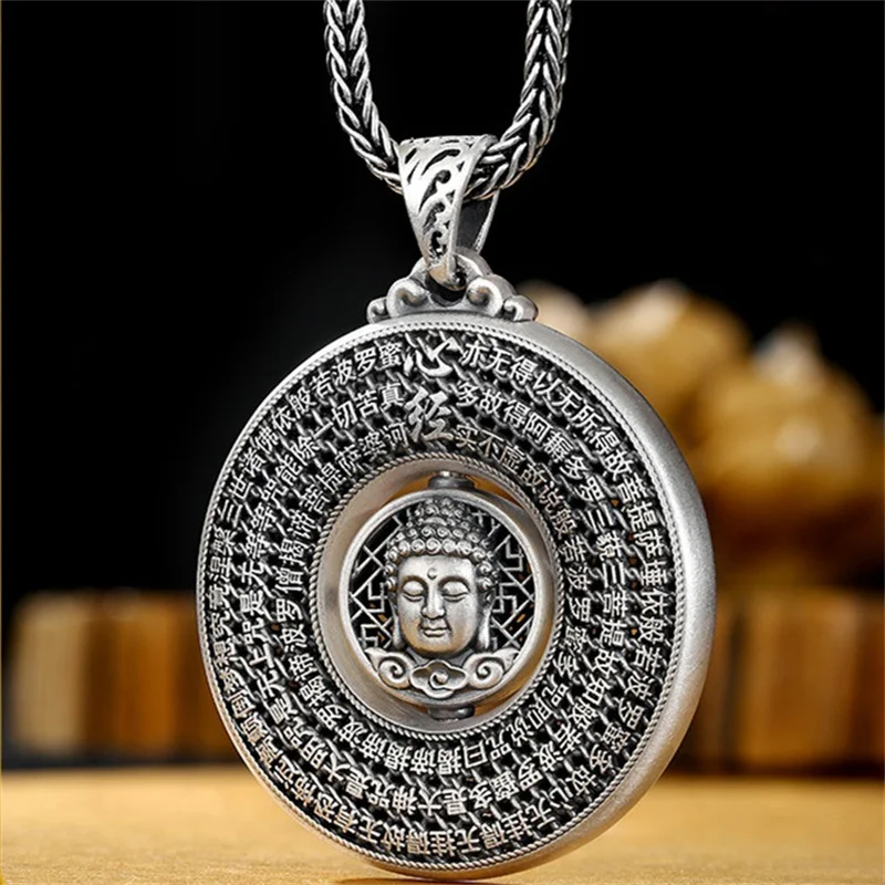 Blessing-Heart-Sutra-Buddha-Pendant-For-Women-Men-Jewelry-Rotatable ...