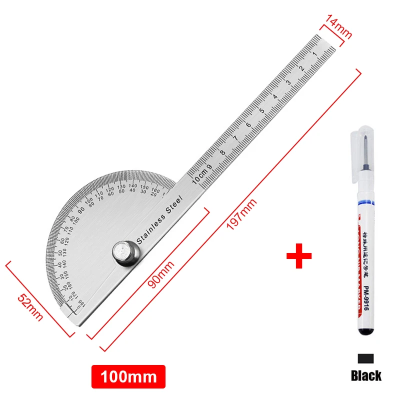 Degree Protractor Metal Angle Finder Goniometer Stainless Steel Gauge ...