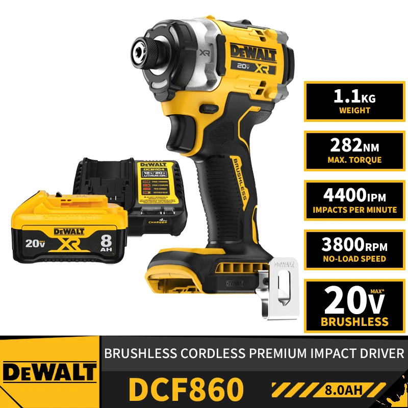 DEWALT-DCF860-Kit-Brushless-Cordless-Premium-Impact-Driver-20V-Lithium ...