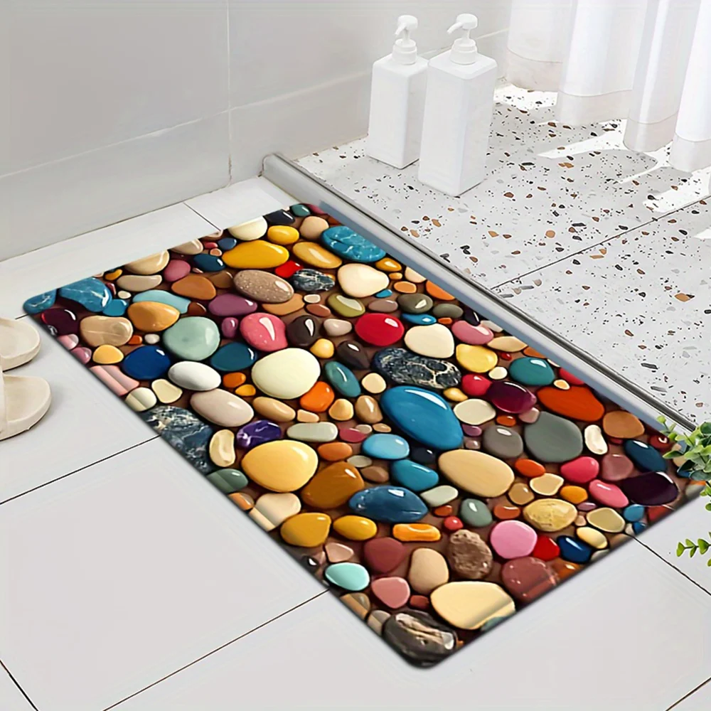 1PC-cobblestone-color-printing-bedroom-door-carpet-mat-waterproof-anti ...
