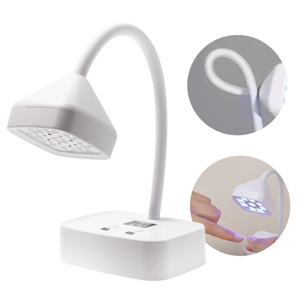 Mini UV LED Nail Lamp Rechargeable 27W UV Light for Gel Nails Cordless ...