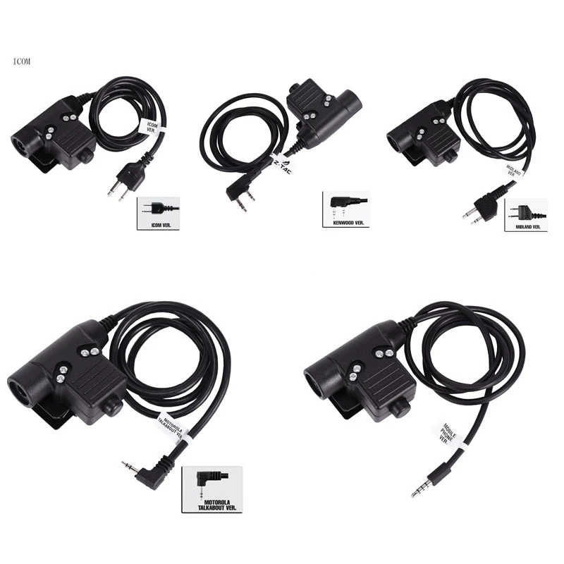 Military Headset Adapter U94 Ptt For Icom / Kenwood / Midland ...