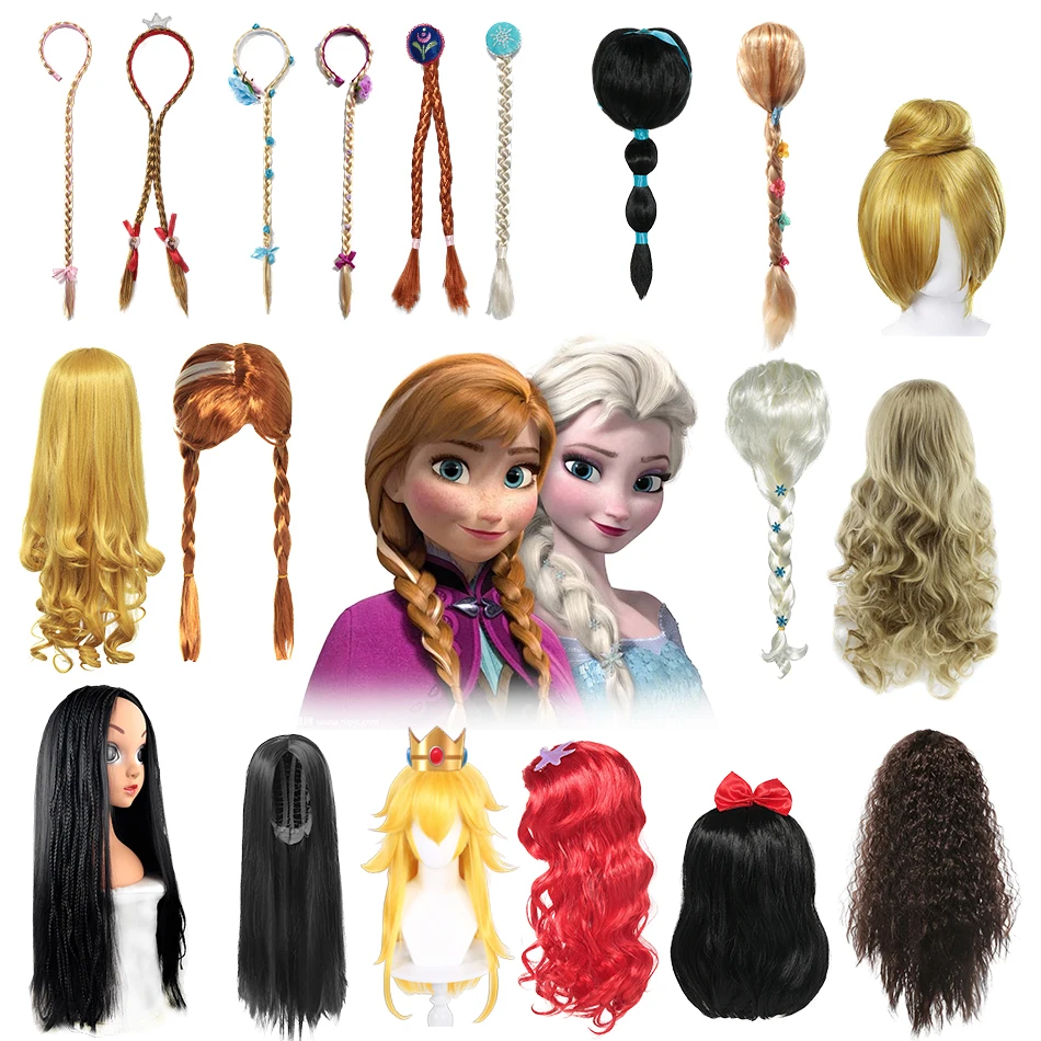 Disney-Girls-Elsa-Anna-Princess-Braided-Long-White-Blonde-Anime-Cosplay ...