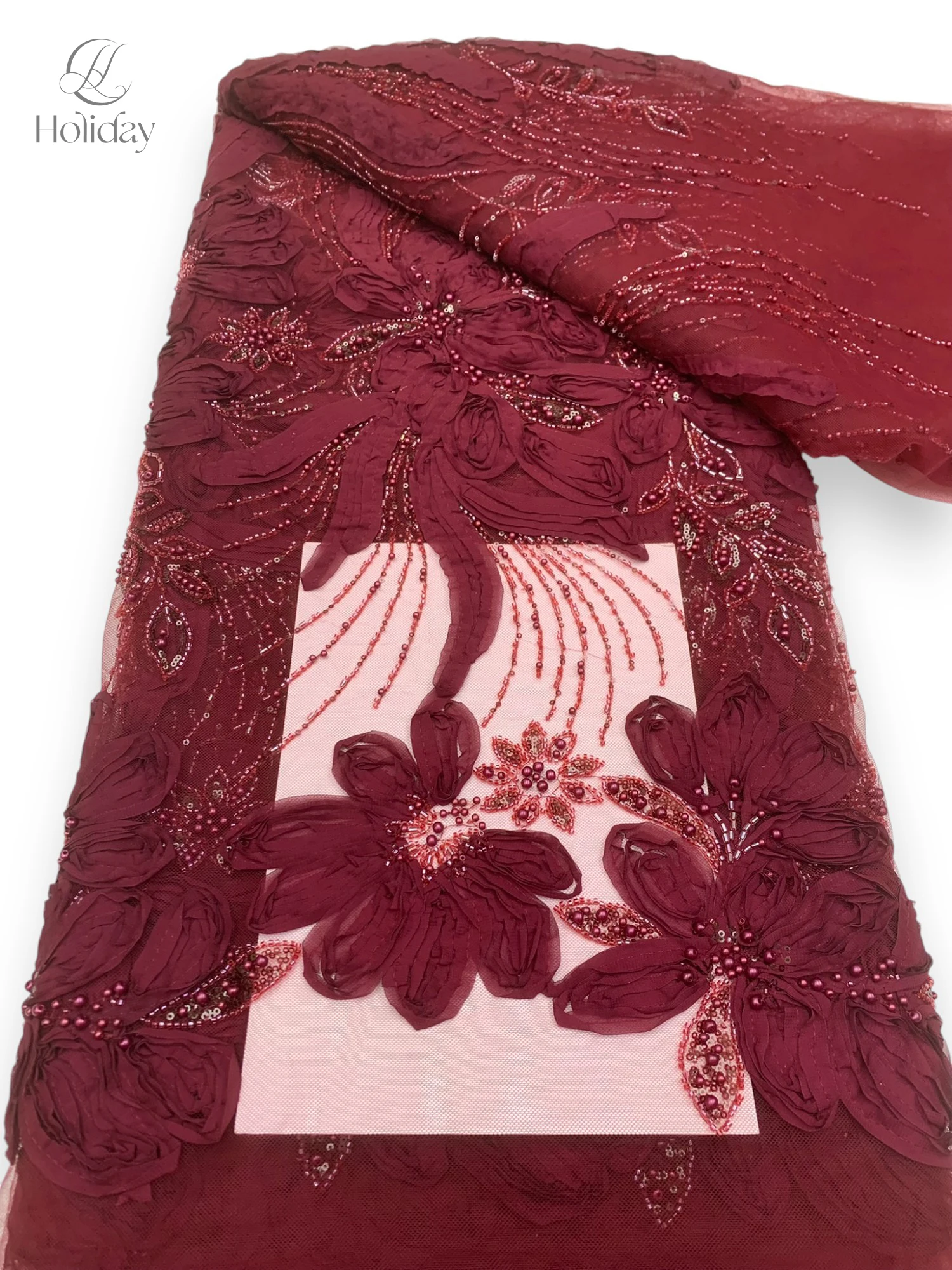2025 New lace French Mesh Lace Fabric Beads African Lace Beaded Sequins ...