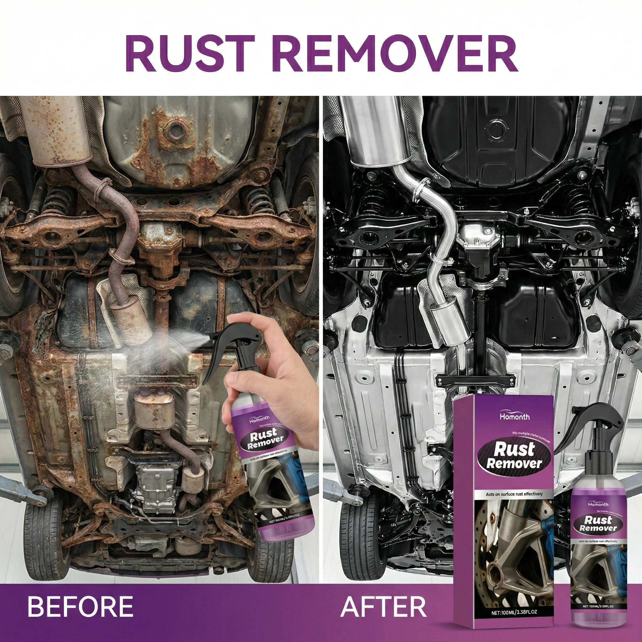 New Universal Rust Remover Spray Powerful Formula Efficient Prevents Re Rusting Fast Cleaning ...