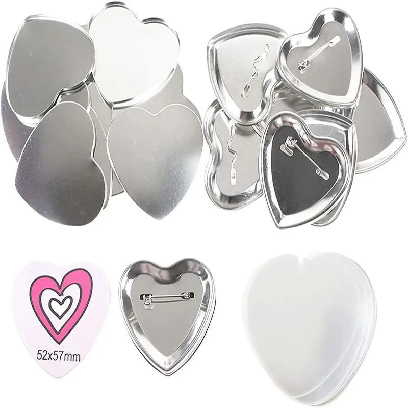 100-Sets-Heart-Shape-52-57mm-Metal-Blank-Pin-Back-Badge-Button-Parts ...