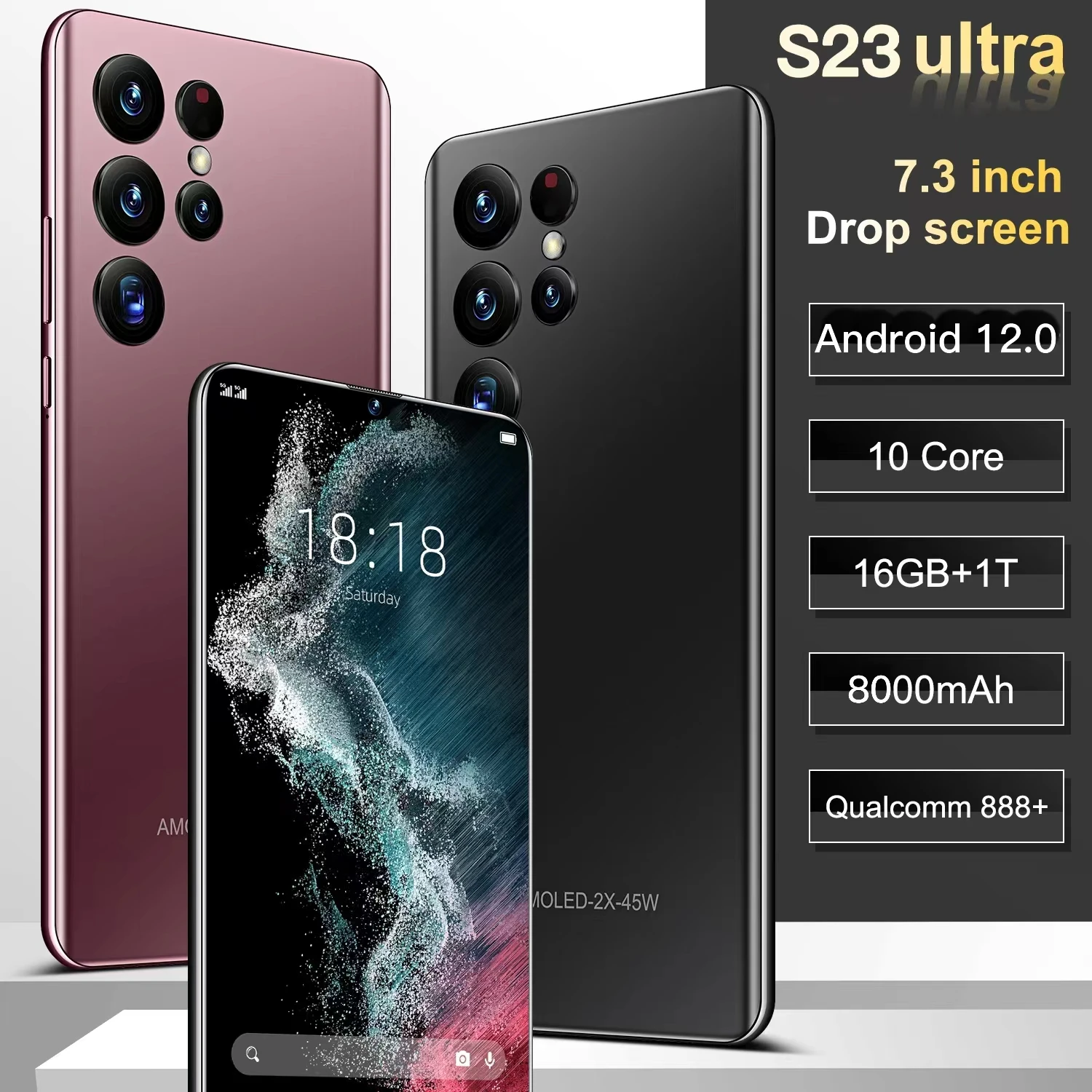Teléfono Inteligente S23 + Ultra versión Global, smartphone de 7,3 pulgadas, 16 GB + 1TB ...