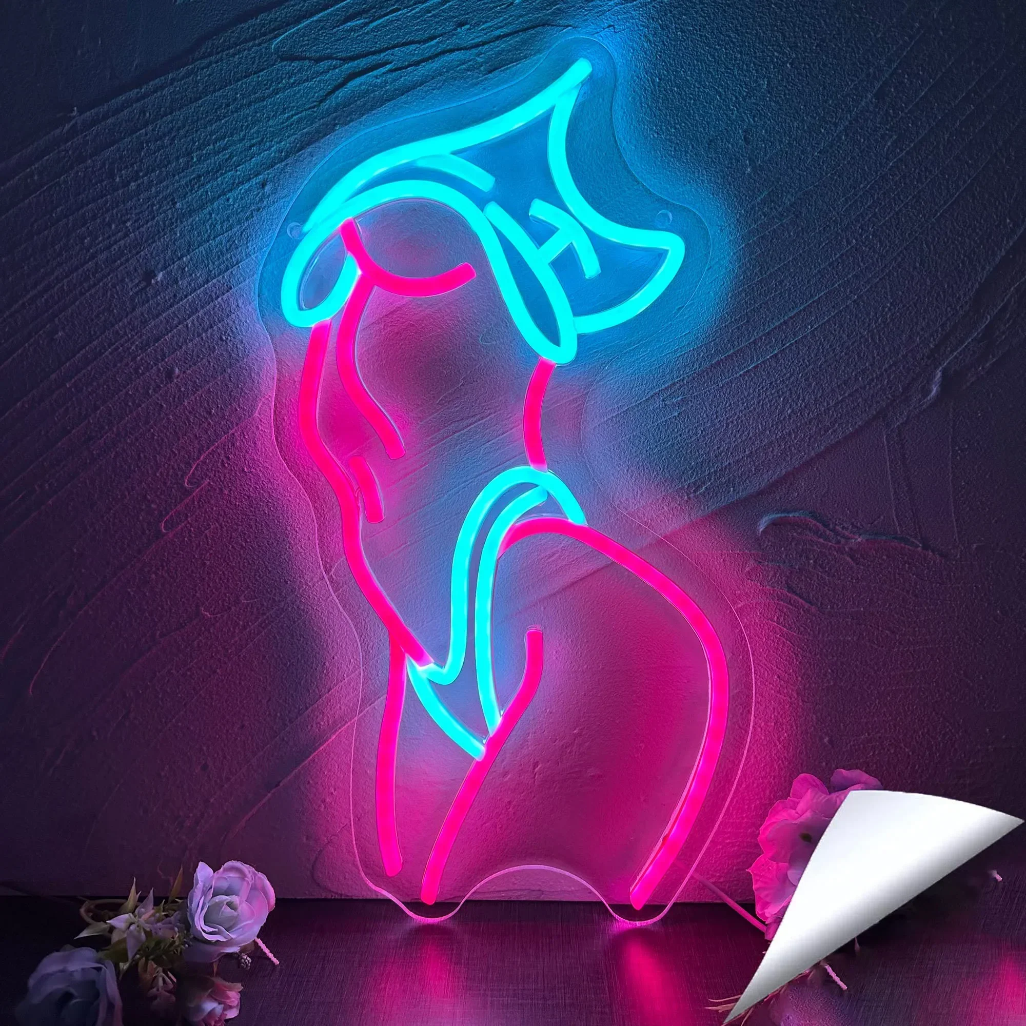 Sexy Neon Sign Pink LED Neon Light for Bedroom Living Bar Club Game ...