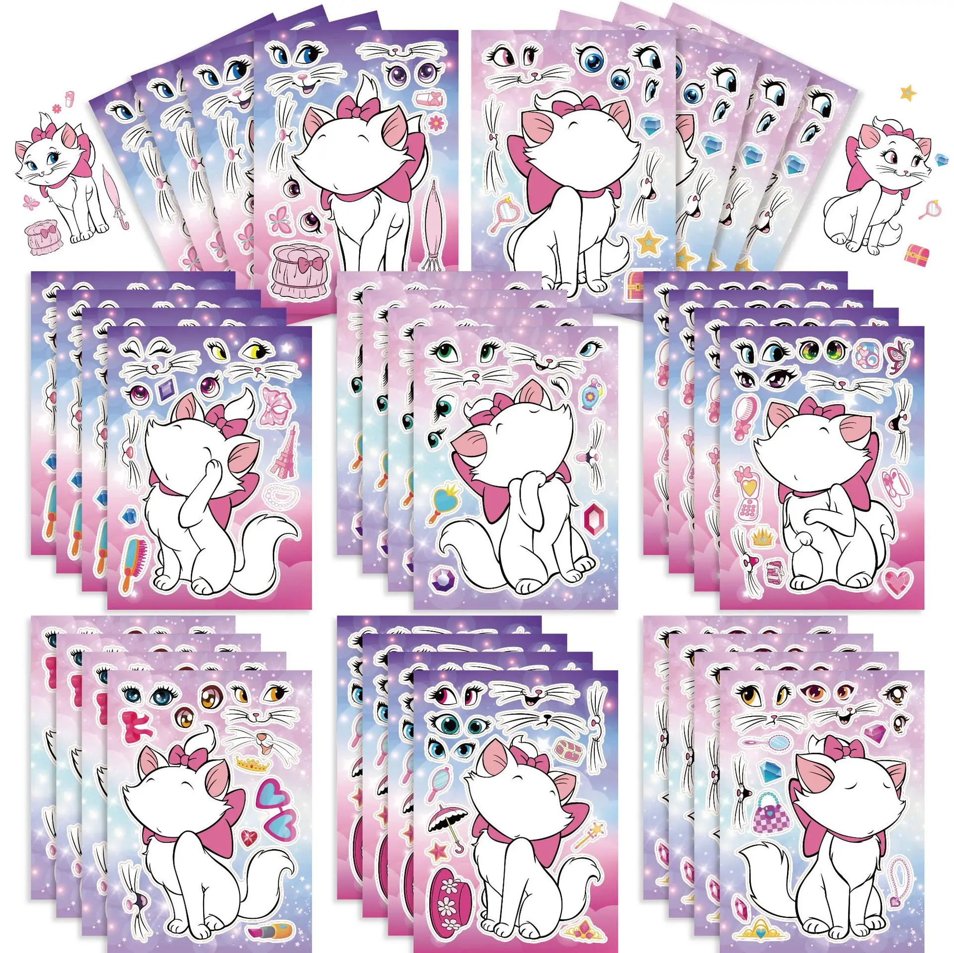 8-16Sheets-Disney-The-Aristocats-Marie-Cat-Puzzle-Sticker-DIY-Phone ...