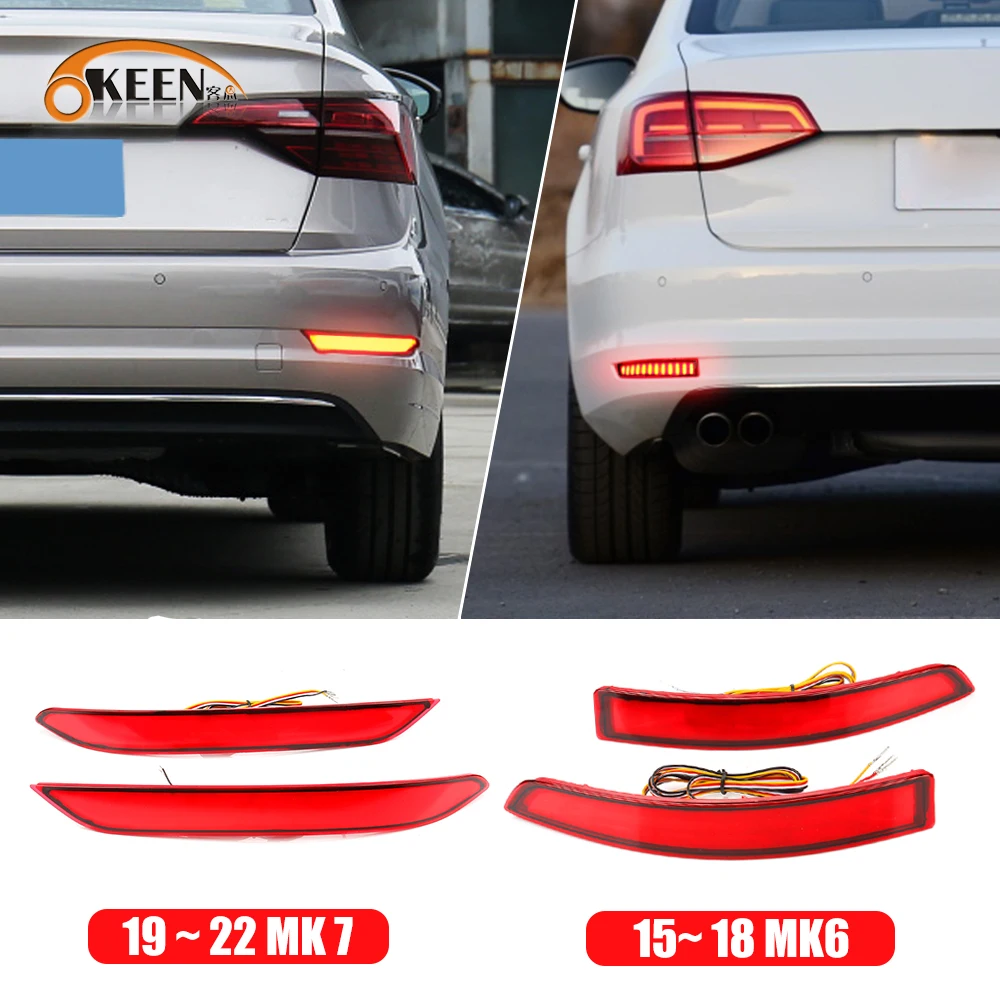 Okeen 2pcs Led Rear Bumper Reflector Lights For Vw Volkswagen Sagitar ...