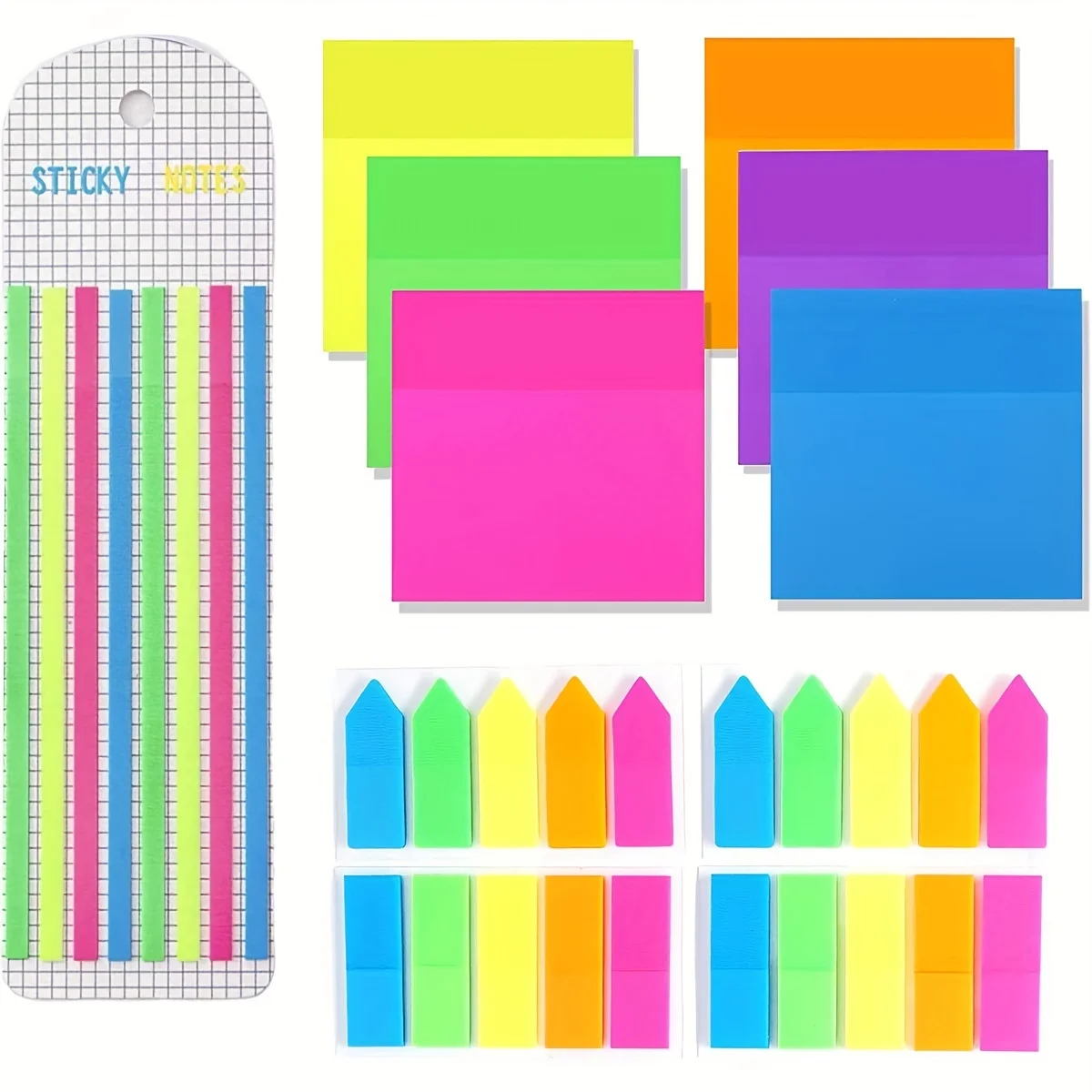 11Pack-Transparent-Sticky-Note-Pads-Set-Long-Page-Markers-Sticky-Index ...