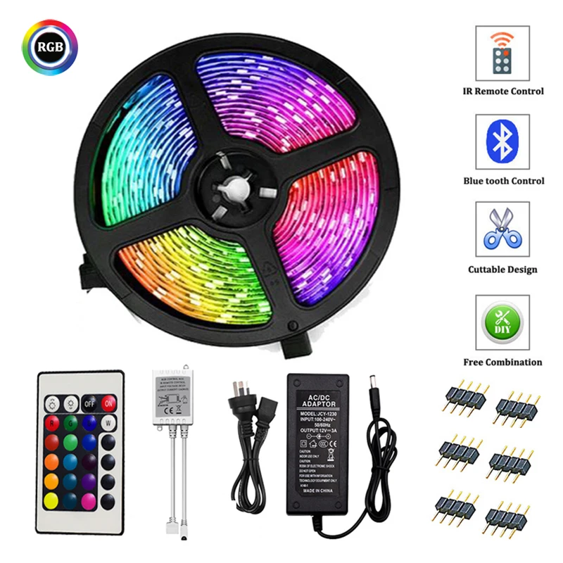12V-LED-Strip-Light-Waterproof-RGB-Strips-SMD2835-Bluetooth-Wifi-IR ...