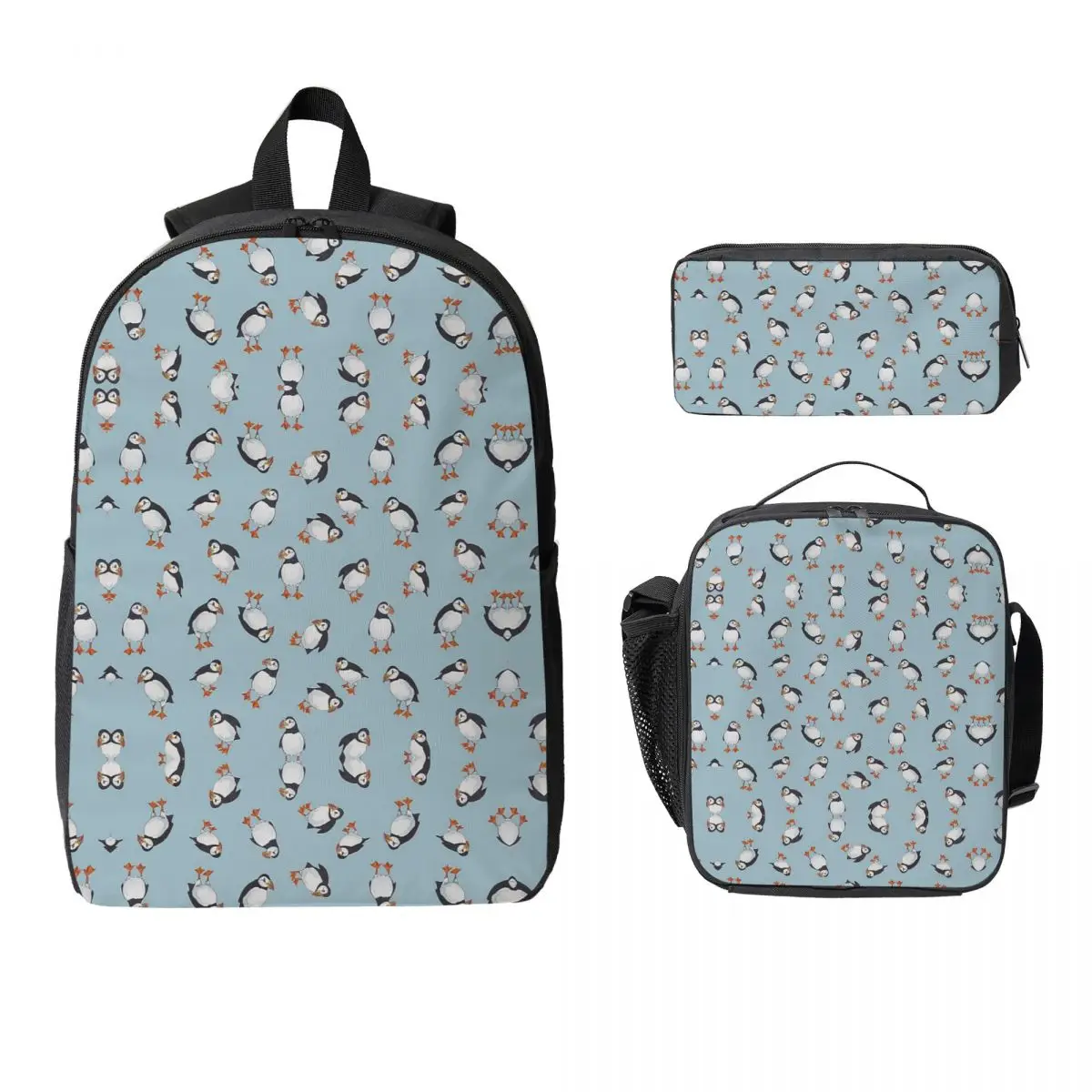 Perfectly Perfect Puffins Backpack Student Boy Girls BookBag School Bag ...