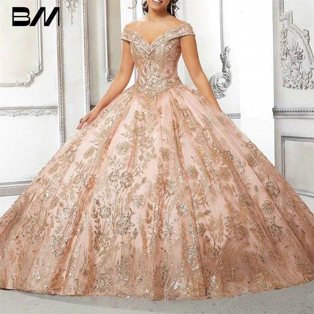 Off-Shoulder-Glittered-Quinceanera-Dress-2023-Voluminous-Sequins ...