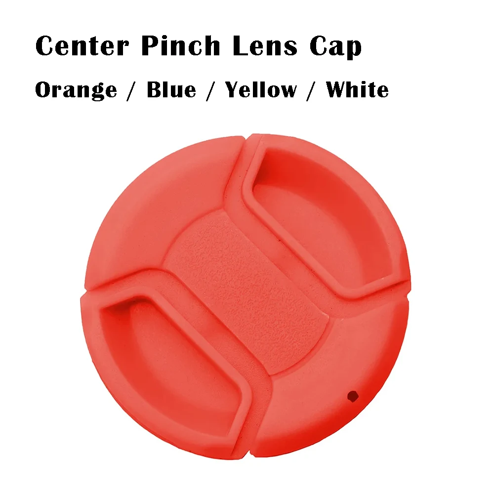 72-77-82-86mm-Orange-Blue-Yellow-White-Colorful-Center-Pinch-Lens-Cap ...